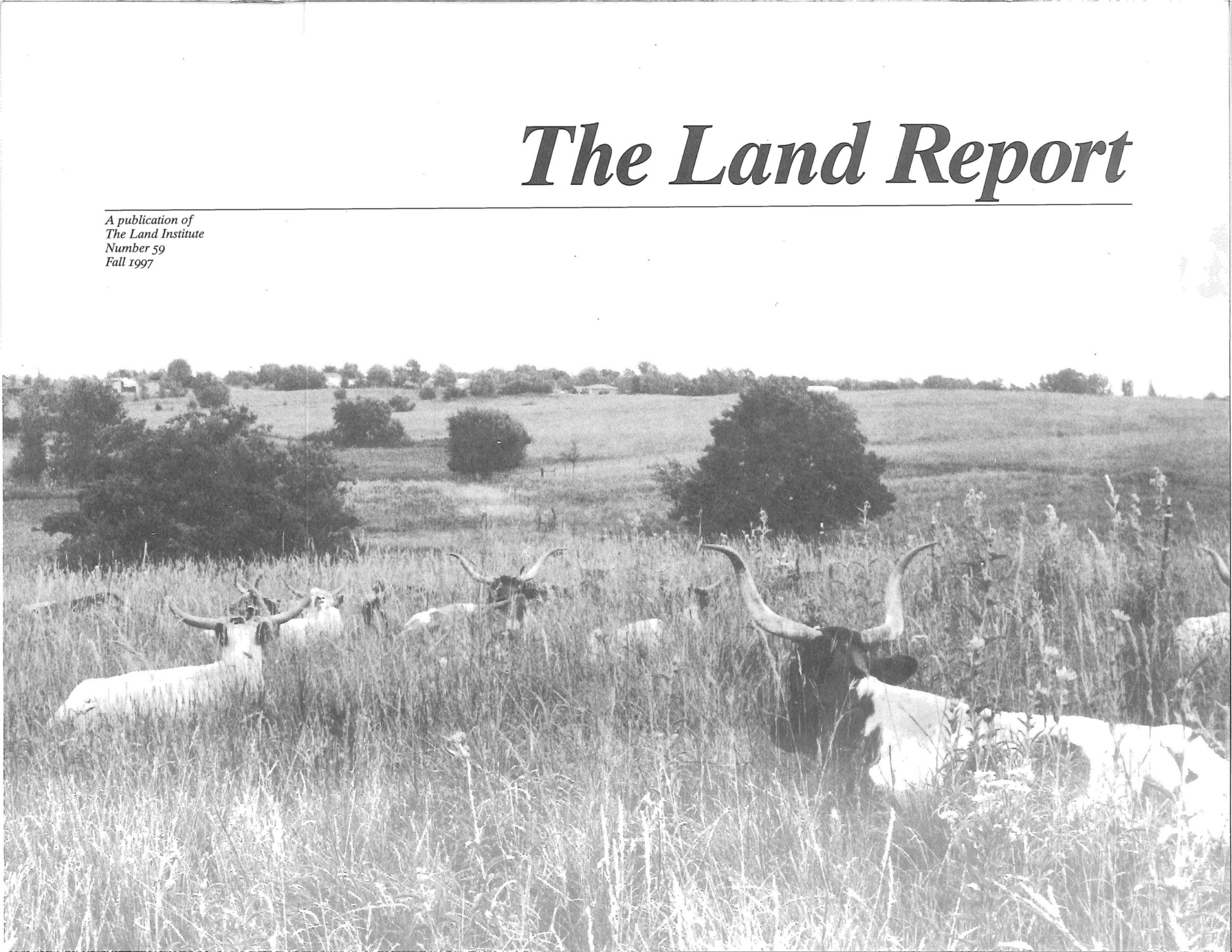 Land Report Fall 1997 - The Land Institute